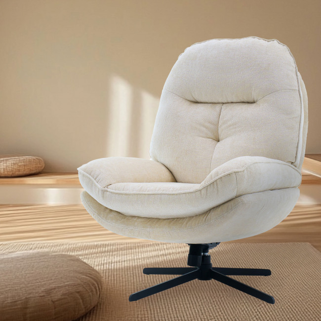 Fauteuil pivotant pieds étoiles en velours Drawer - SOFIA | Drawer