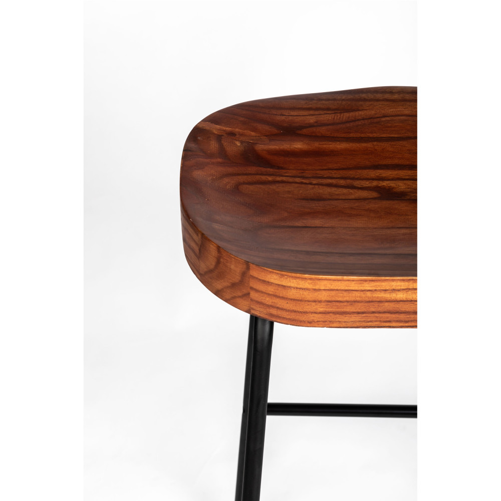 Sabran - 2 tabourets de bar bois massif et métal 65cm - Drawer Sabran - 2 tabourets de bar bois massif et métal 65cm - Drawer